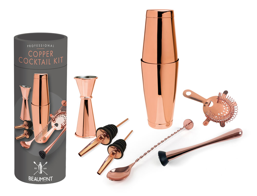 8-Piece Copper Cocktail Set